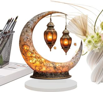 Generic Feiertagstisch-Mittelst&uuml;ck | 2D-Acryl-Mond- Feier-Tischdekoration f&uuml;r Zuhause, Party, Schreibtisch, B&uuml;cherregal, Kaminsims, TV-Schrank, Eingangsbereic