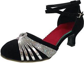 Generic Chaussures Danse Femme Ouverte Latine Tango Valse Fête Sociale Salsa Dentraînement Sandales De Danse Pour Femmes Petit Talon Strass Moderne Pour Latin