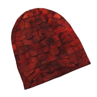 Generic Casquette De Crâne À Revers FireBrick Bonnet Extensible Thermique Bonnet Thermo pour Conduite Shopping Randonnée
