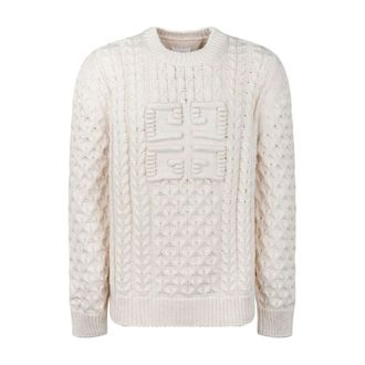 Givenchy Cremefarbener 4G Strickpullover - - Knitwear - Herren - Wei&szlig; - L