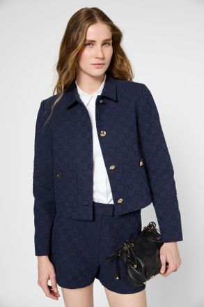 Gerard Darel Veste en coton à monogramme - RAMATA - Marine