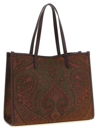 Etro Paisley Jacquard Canvas Tote Bag - Green
