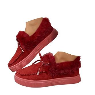 Generic Bottes dhiver pour femme, doubl&eacute;es de fourrure, bottines &agrave; enfiler pour la neige, chaudes et confortables, doubl&eacute;es, &eacute;paississantes, pour la marche, l