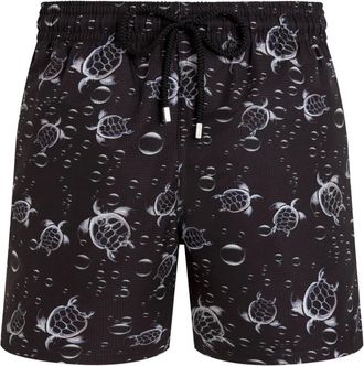 Vilebrequin Homme, Maillots de bain, Noir, Taille: XL Micro-Perforated Ultra-light and Packable Swim Shorts Bubble Turtles 3D