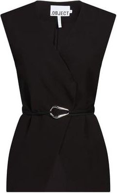 Object Gilet sans manches fermeture crois&eacute;e avec ceinture