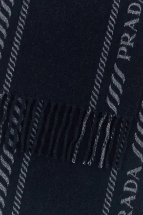 Prada Mens Blue Wool Blend Scarf Bleu Exterior: Cashmere Sciarpe E Foulard Scarfs