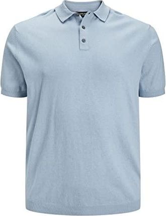 Jack & Jones PLUS Jpremil Knit Polo S/S Sn Pls Pull en Tricot, Niagara, XXXXL Homme