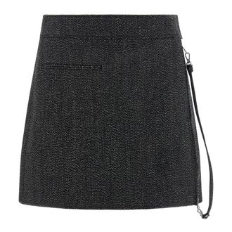 Courr&egrave;ges Zipped Caviar Mini Skirt - - Skirts - Damen - Grau - XS