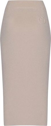 Pinko Pinko, Femme, Jupes, Beige, Taille: 36 FR Jupe Rainbow en tissu molleton piqu&eacute; lurex