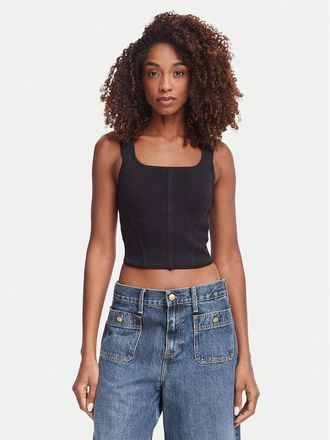 Guess Top W6YZ08 Z0979 Schwarz Slim Fit