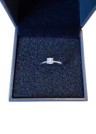 Bespoke 18ct White Gold 0.4ct Natural Diamond Ring Size M