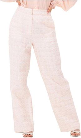 NA-KD Tweed Anzug Hose Hellrosa - - Trousers - Damen - Rosa - S