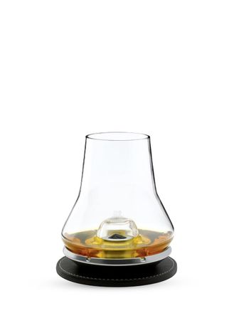 Peugeot Whisky Glas Set mit 1 Glas, 1 Metallfu&szlig;, 1 Untersetzer, Fassungsverm&ouml;gen: 38 cl, Les Impitoyables, 266097, 9,3x9,3x10 cm, Transparent