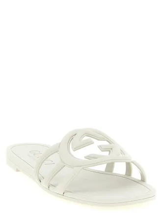 Gucci Womens Gray Rubber Slides Shoe