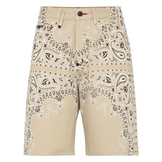 Philipp Plein Homme, Shorts, Beige, Taille: W31 Denim Shorts Paisley Bandana