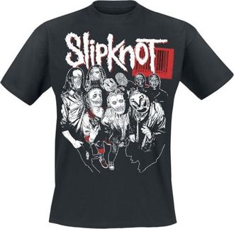 Slipknot Barcode Band Homme T-Shirt Manches Courtes Noir XL 100% Coton Regular/Coupe Standard