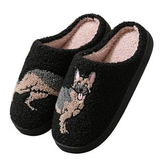 Generic Pantoufles en forme danimal pour femme et homme - Chaussures dint&eacute;rieur brod&eacute;es - Confortables - En mousse &agrave; m&eacute;moire de forme - Semelle antid&eacute;rapante 