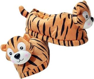 IFUNDOM Pantoufles Femme Hiver Motif Tigre Antid&eacute;rapantes Chaudes Peluche Int&eacute;rieure Douces et Confortables