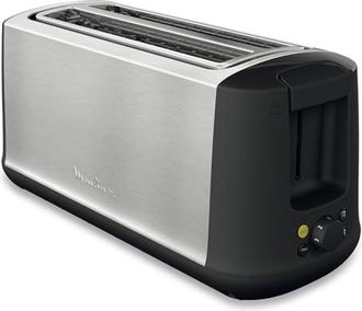 Moulinex Grille-pain 2 fentes longues, Largeur variable, 7 niveaux de dorage, Fonction Arr&ecirc;t, Mode &eacute;co, D&eacute;cong&eacute;lation, R&eacute;chauffage, Tiroir ramasse-miettes, Sub