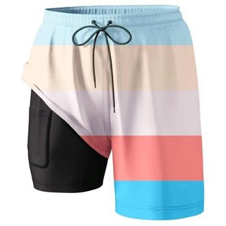 Generic Maillot de bain pour homme avec doublure de compression, couture int&eacute;rieure, short de bain, maillot de bain avec poches, Vert menthe., 4XL