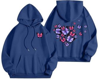 Generic Sweat &agrave; capuche imprim&eacute; tendance pour la Saint-Valentin 2026 (2), bleu, XXL