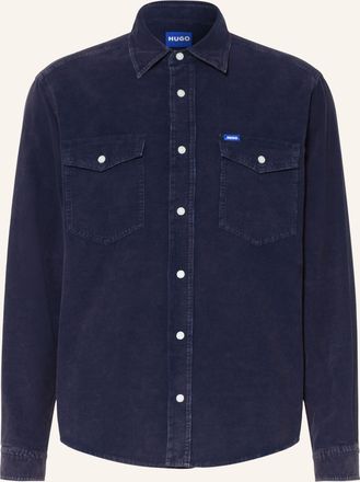 HUGO BOSS Hugo Cordhemd Ebino Comfort Fit blau