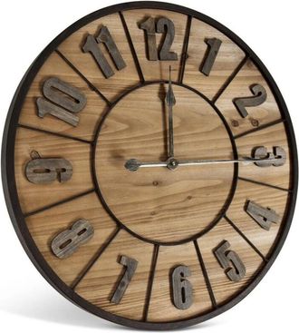 Décoration d'Autrefois Decoration D Autrefois - Grande horloge ancienne - Bois-Métal - Marron - Décoration dAutrefois