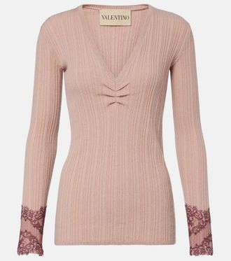 Valentino Pullover aus Kaschmir mit Spitze