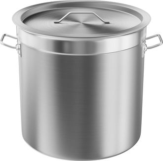 Taimiko Edelstahl-Br&uuml;htopf mit Deckel - 3-Schicht Sandwichboden - Profi-Suppentopf 25L (32cm) f&uuml;r Gro&szlig;k&uuml;che, Eint&ouml;pfe & Catering - Induktionstauglich