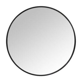 Relaxdays runder Spiegel, &Oslash; 60 cm, mit Rahmen, Wandspiegel f&uuml;r Flur, Bad, Wohnzimmer, Flurspiegel zum Aufh&auml;ngen, schwarz