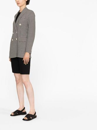 Circolo 1901 Houndstooth Wool Blend Blazer - Black