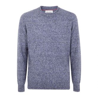 Brunello Cucinelli Pullover mit Rundhalsausschnitt - - Knitwear - Herren - Blau - XL