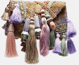 Dries Van Noten Verzierte Clutch aus Jacquard