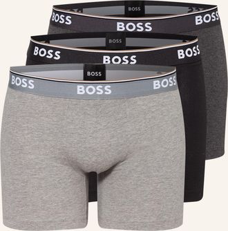 HUGO BOSS 3er-Pack Boxershorts Power grau