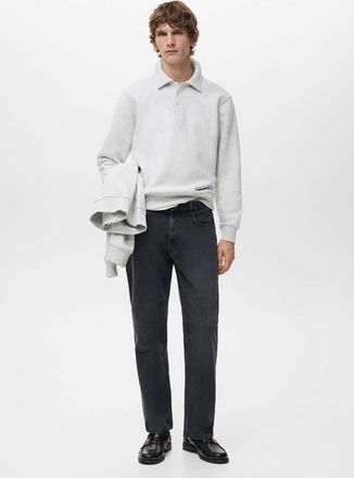 Mango Sweat-shirt polo regular-fit gris chin&eacute; clair - Homme - XXL - MANGO MAN