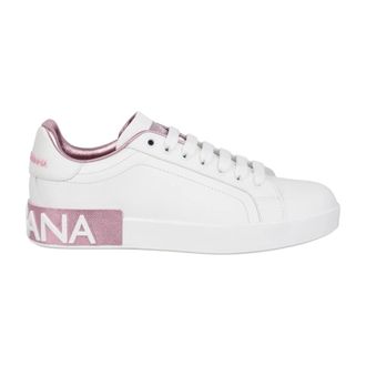 Dolce & Gabbana Femme, Chaussures, Blanc, Taille: 36 1/2 EU Baskets Portofino avec appliqu&eacute;