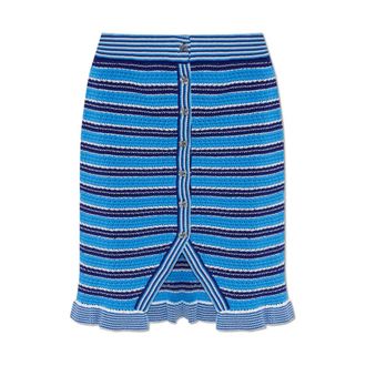 Ganni Ruffled Skirt - - Skirts - Damen - Blau - XS