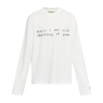 Misbhv Hier bin ich immer noch an dich denkendes Langarmshirt - - Tops - Herren - Wei&szlig; - 2XL