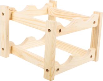 Soimiss Kleines Stabiles Holz Weinregal für Flaschen Modernes Zweistöckiges Tisch weinflaschenregal aus Robustem Naturholz für Weinliebhaber und Stilvolle Wei