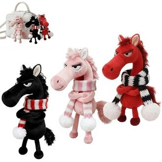 Generic Mascotte porte-bonheur de lann&eacute;e du cheval, cadeau du Nouvel An 2026, pendentif cheval porte-bonheur en peluche symbolisant la force, le courage et l&eacute;