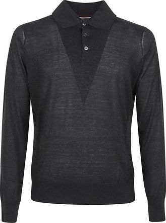 Brunello Cucinelli Homme, Tops, Noir, Taille: 2XL Polo en maille l&eacute;g&egrave;re