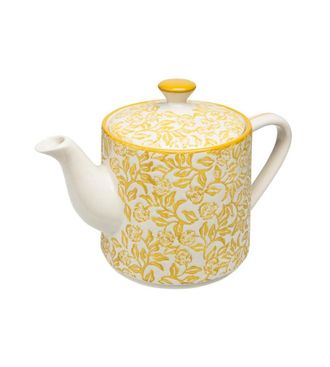 Tranquillo Teekanne RUSTIC gelb handgestempelt aus Steinzeug Teepott, Kanne, Fassungsvermögen: 800 ml, 23 x 12,5 x 14,5 cm