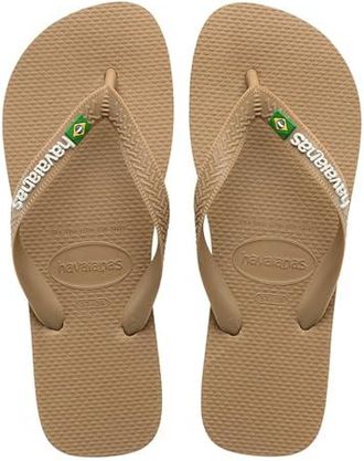 Havaianas Brasil Logo, Tongs Iconiques, Confortables et Durables, Lanières avec le Drapeau du Brésil et Semelle Antidérapante aux Bandes Colorées, Adultes Unise