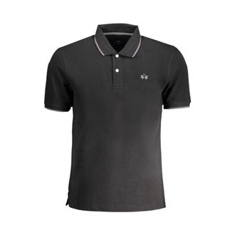 La Martina Schwarzes Baumwoll Herren Polo Shirt - - Tops - Herren - Schwarzk - S