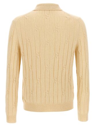 Zanone Wool and Cashmere Blend Polo - Cream