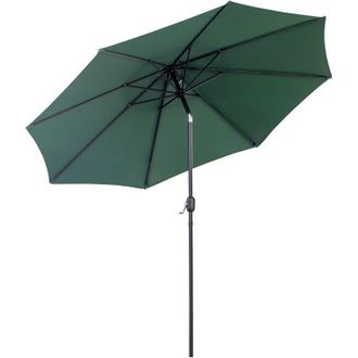 OUTSUNNY Parasol en m&eacute;tal rond polyester 180g/m&sup2; manivelle inclinable &Oslash; 3 x 2,45 m vert