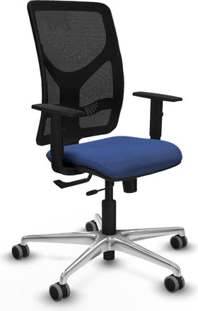 Piqueras y Crespo B&uuml;rostuhl mit Rollen, 1D-Armlehnen, h&ouml;henverstellbare Lendenwirbelst&uuml;tze, ausgestattet mit Syncro/Traslack und Schneideschaum, Schwarz/Marineblau