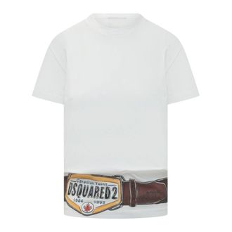 Dsquared2 Iconique Fit Tee - - Tops - Damen - Wei&szlig; - S