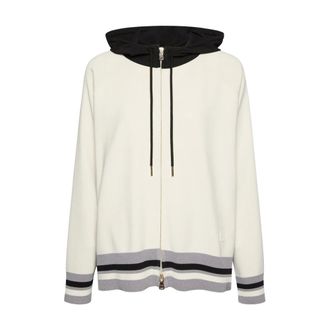 Elena Miro Femme, Sweatshirts et sweats &agrave; capuche, Multicolore, Taille: 38 FR Hooded Zip Cardigan