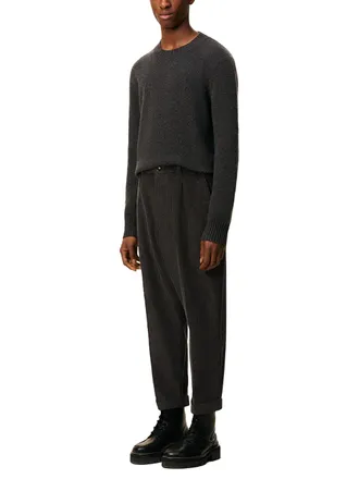 Ami Cotton Corduroy Carrot Trousers - Gray